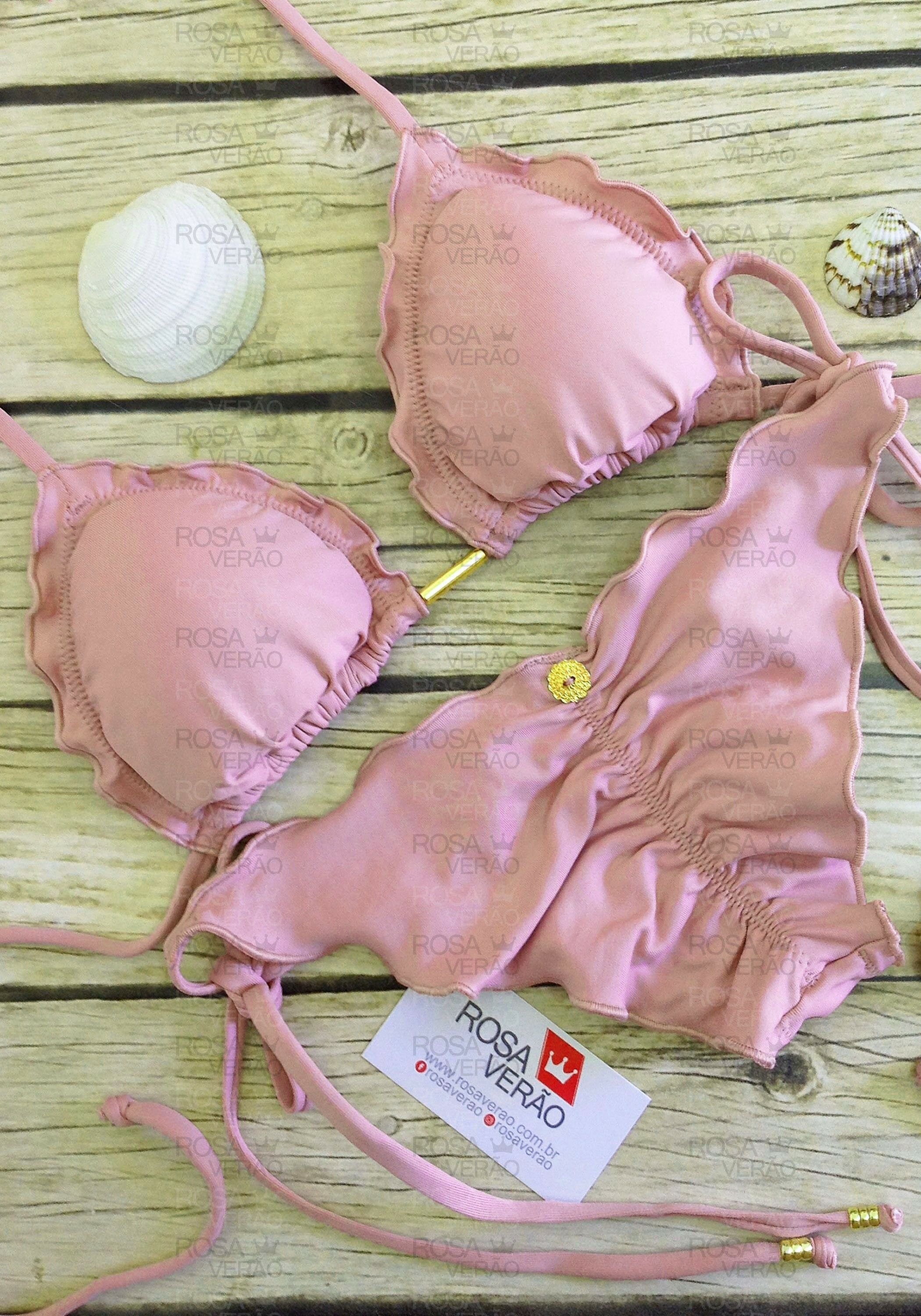 Biquíni Empina Bumbum Ripple Rosê — Rosa Verão